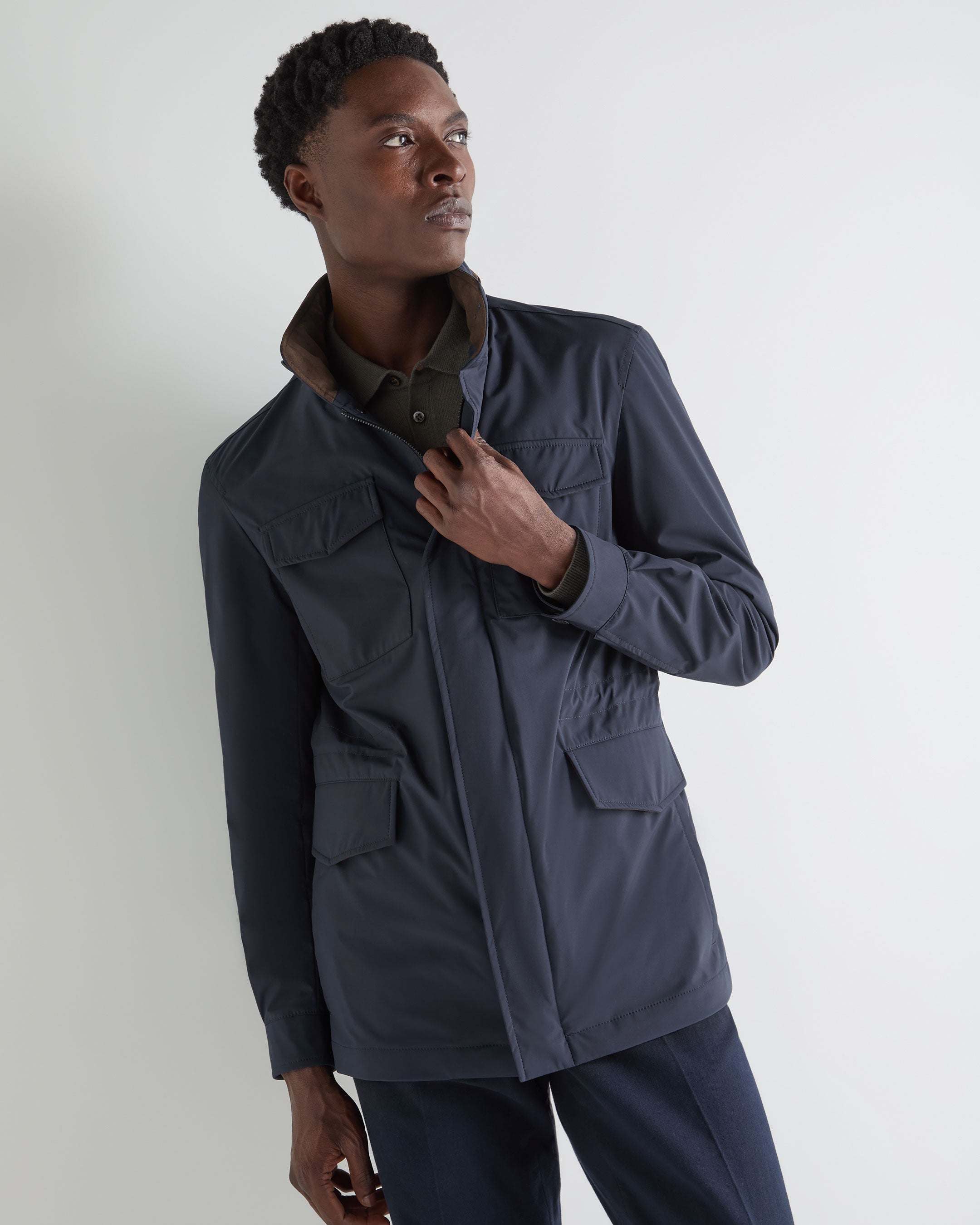 Men's Hampton Weatherproof Jacket Navy Blue | N.Peal
