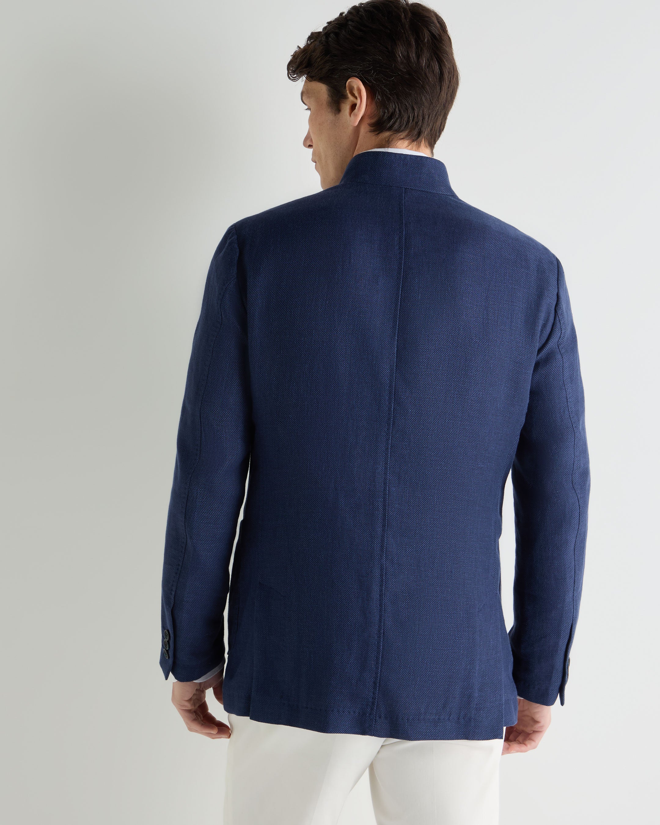 Men's Portofino Linen Blend Jacket Navy Blue | N.Peal