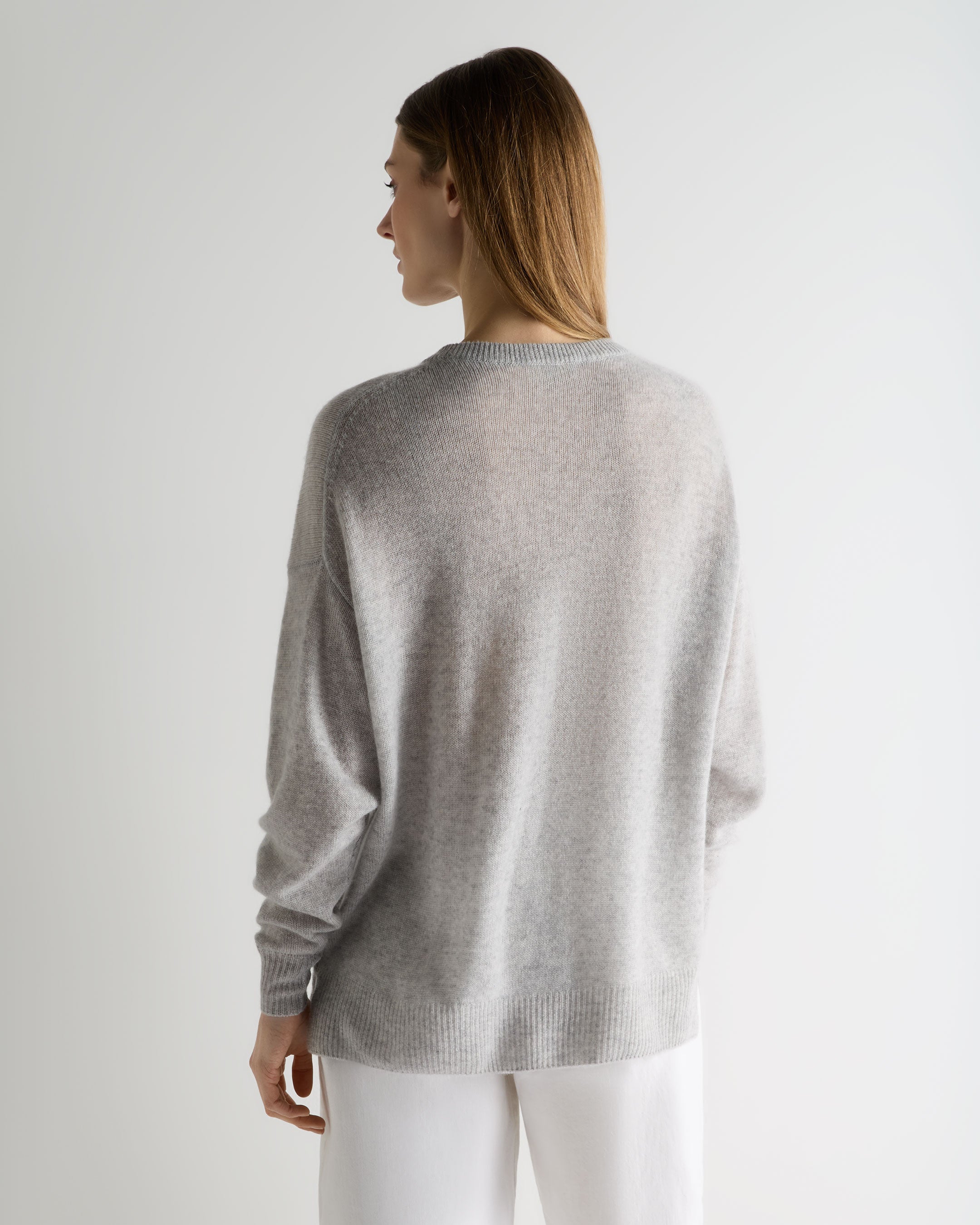 Women's Air Longline Cashmere Jumper Fumo Grey | N.Peal
